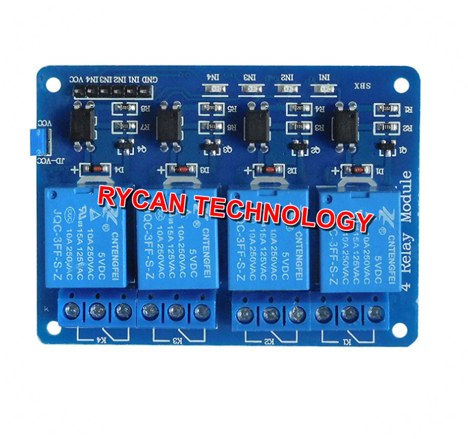 Relay Module 4 Channel 10A 250VAC with Optocoupler Modul DC-AC - rycantechnology.com