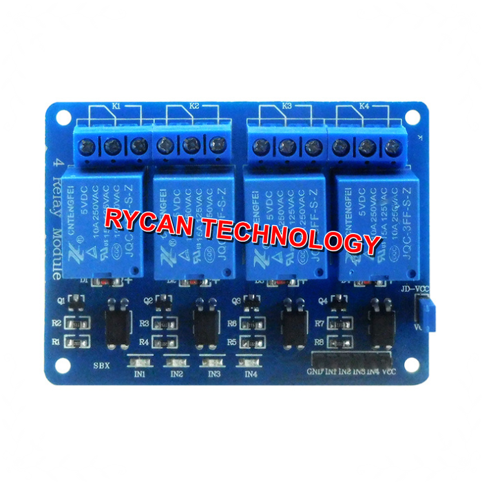 Relay Module 4 Channel 10A 250VAC with Optocoupler Modul DC-AC ...
